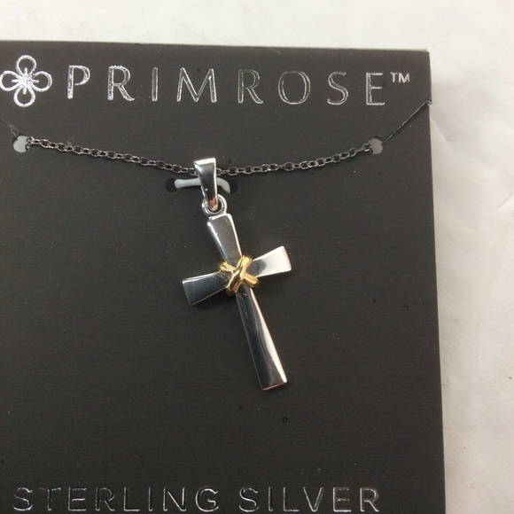 PRIMROSE | Accessories | Primrose Sterling Silver 8 Inch Cross Necklace ...